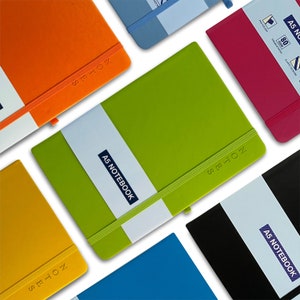 A5 Lined Notebook Hardback Made of PU Leather Journal With Elastic ...