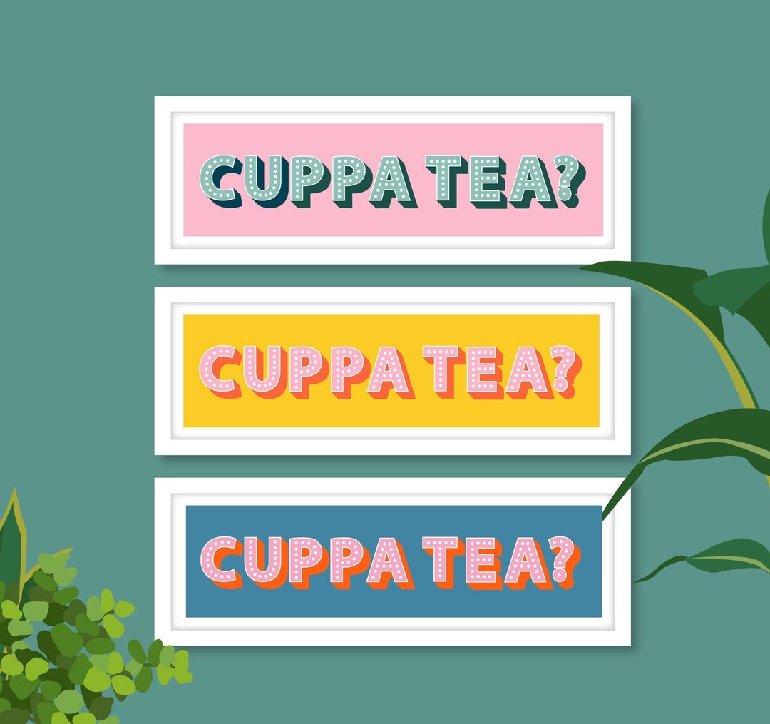 Framed Cuppa Tea Print, Kitchen Slogan Prints, Framed Kitchen Slogan ...
