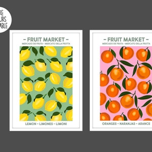 Citrus Fruit Prints Set Kitchen Prints Set Fruit Prints | Etsy