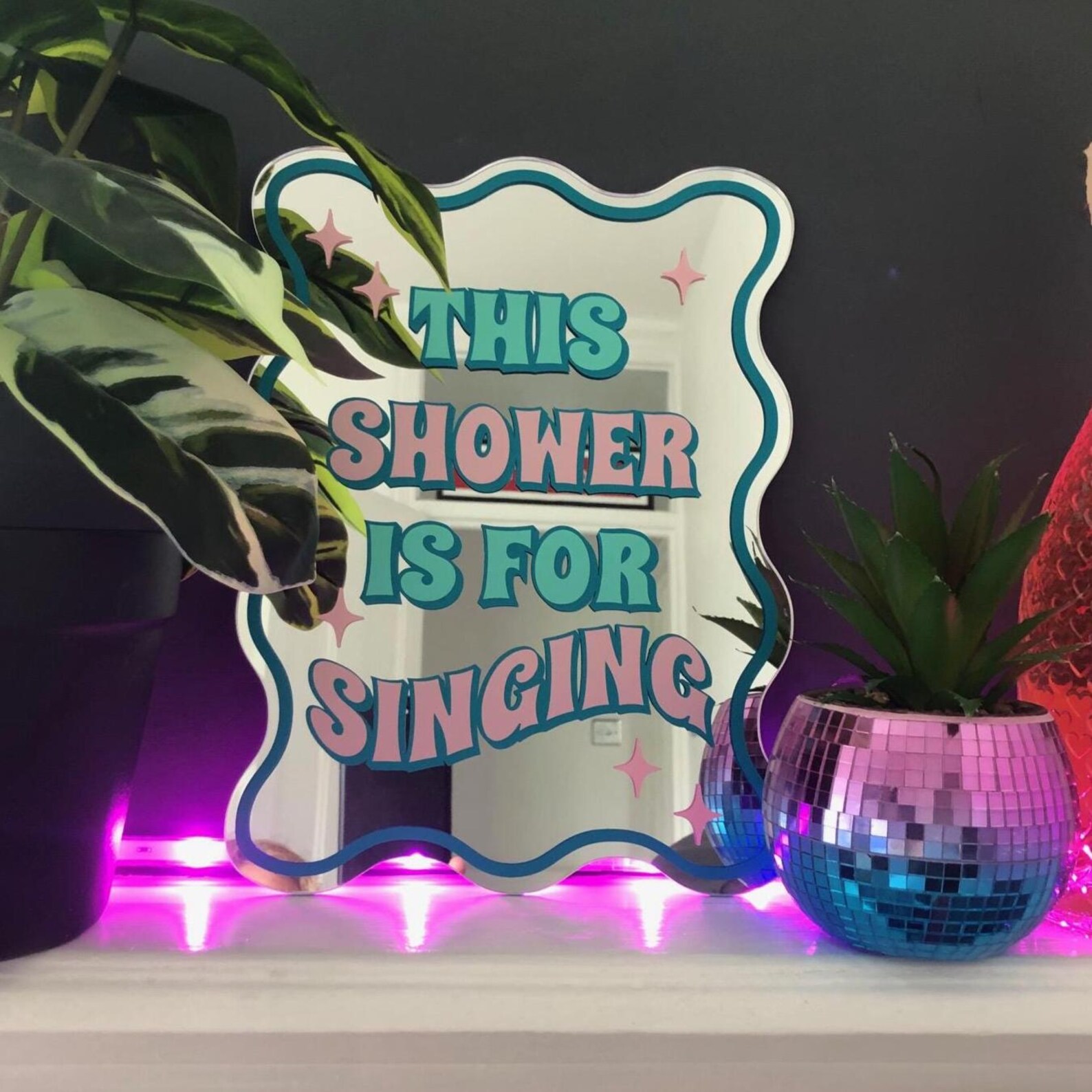 This Shower is for Singing Mirror, Slogan Printed Mirrors, Vinyl Decal ...