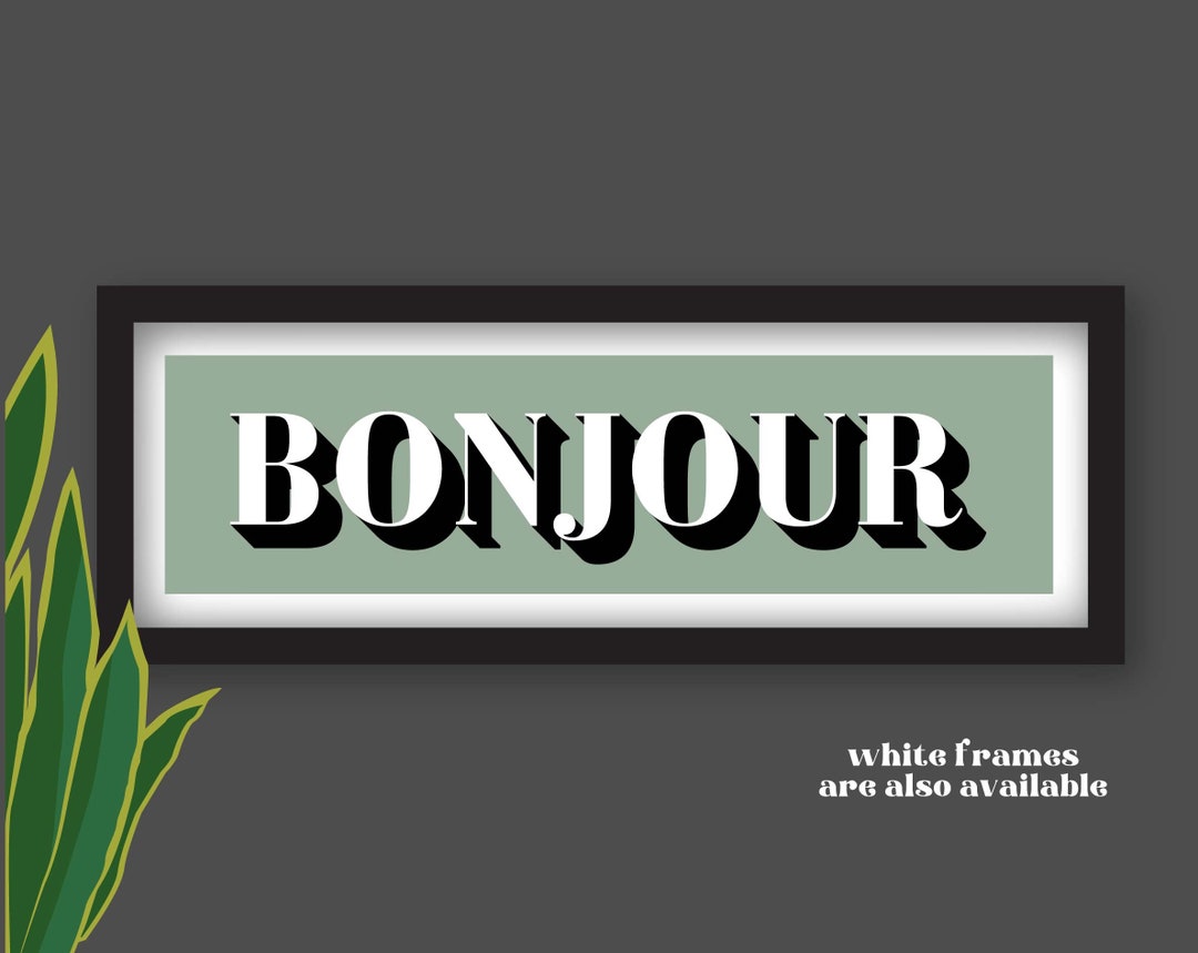 Bonjour Framed Print, Bonjour Sign Print, Bonjour Panoramic Print ...