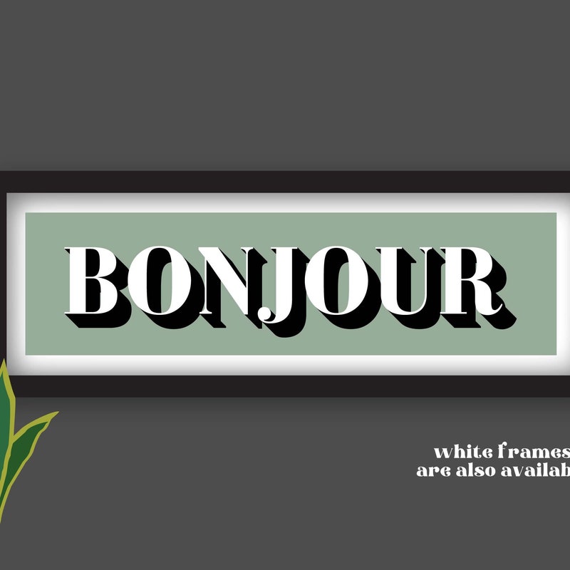 Bonjour Sign - Etsy