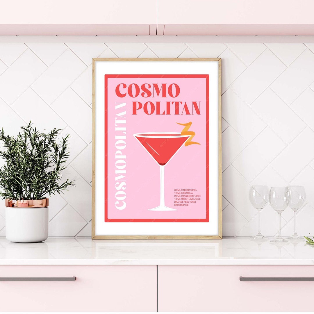 Cosmopolitan Cocktail Print, Cosmopolitan Print, Cosmoplitan Poster ...