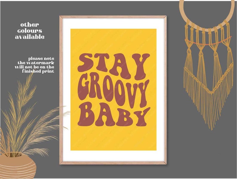 Stay Groovy Baby Print 70's Slogan Print Groovy 70's | Etsy