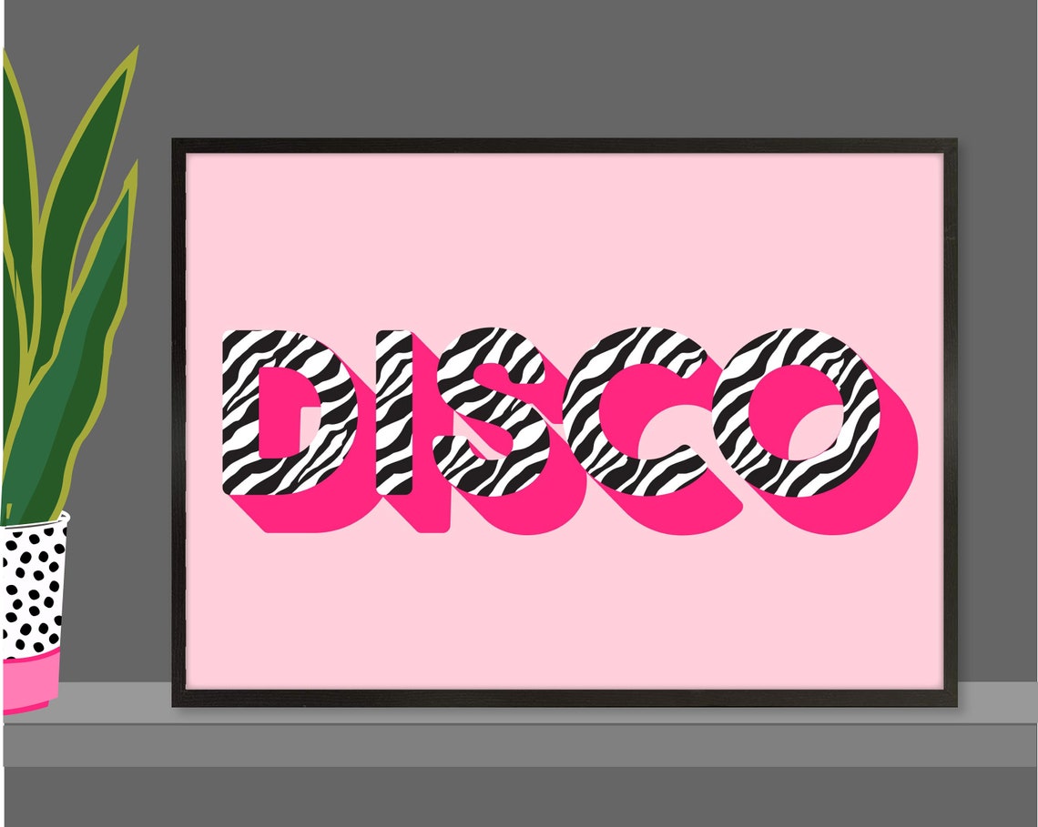 Disco Print Disco Wall Art Disco Sign Disco Poster | Etsy UK