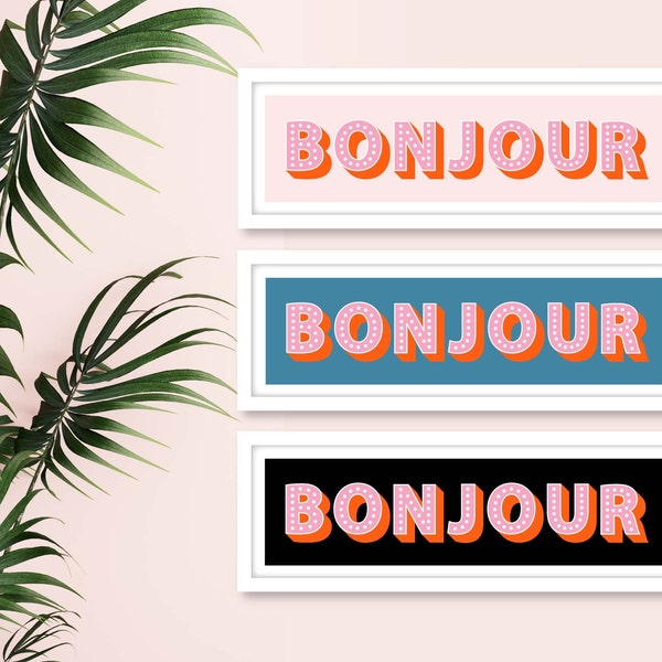 Bonjour Sign - Etsy
