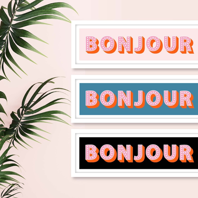 Bonjour Sign - Etsy