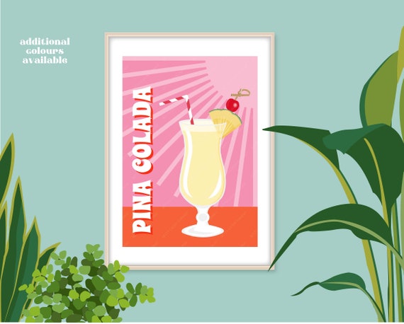 Pina Colada Print Pina Colada Cocktail Pina Colada Poster - Etsy
