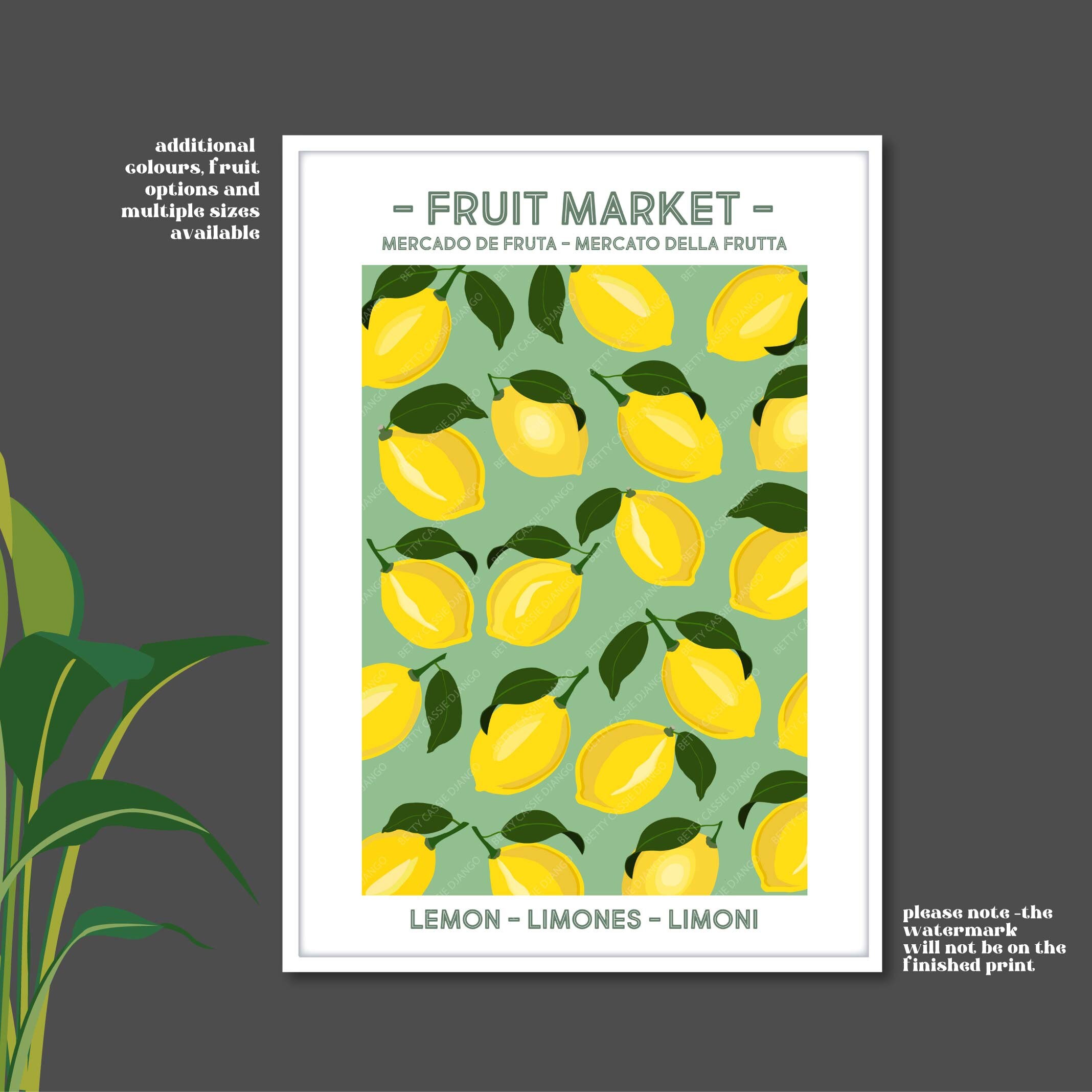 Fruit Market Poster Set Kitchen Prints Fruit Posters Cartel - Etsy