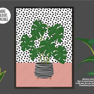 Monstera Plant Print, Monstera Plant Wall Art, House Plant Print ...
