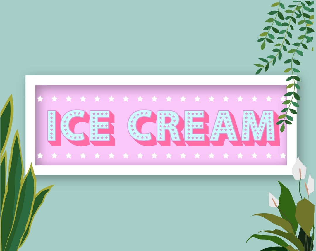 Framed Ice Cream Print, Ice Cream Framed Print, Kitchen Prints Ice ...