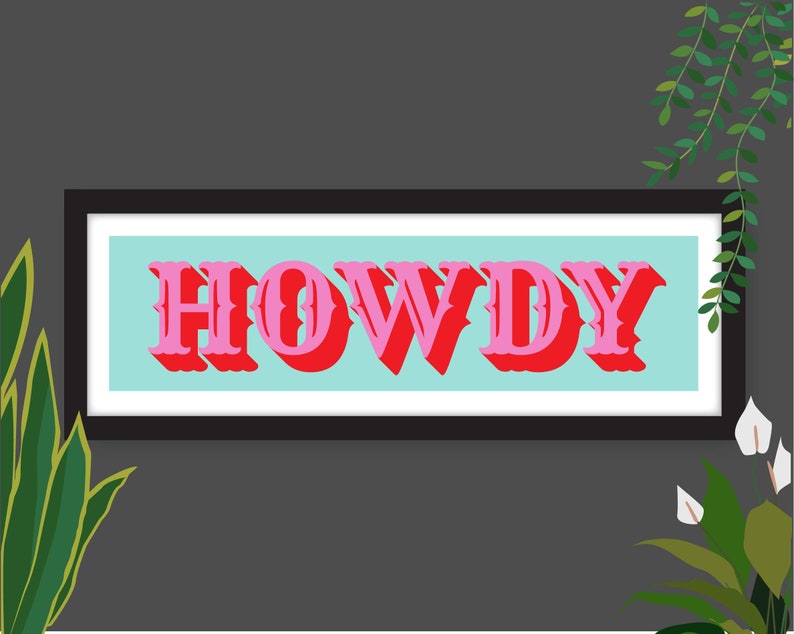 Howdy Print Panoramic Howdy Print Fun Wall Art Western - Etsy UK