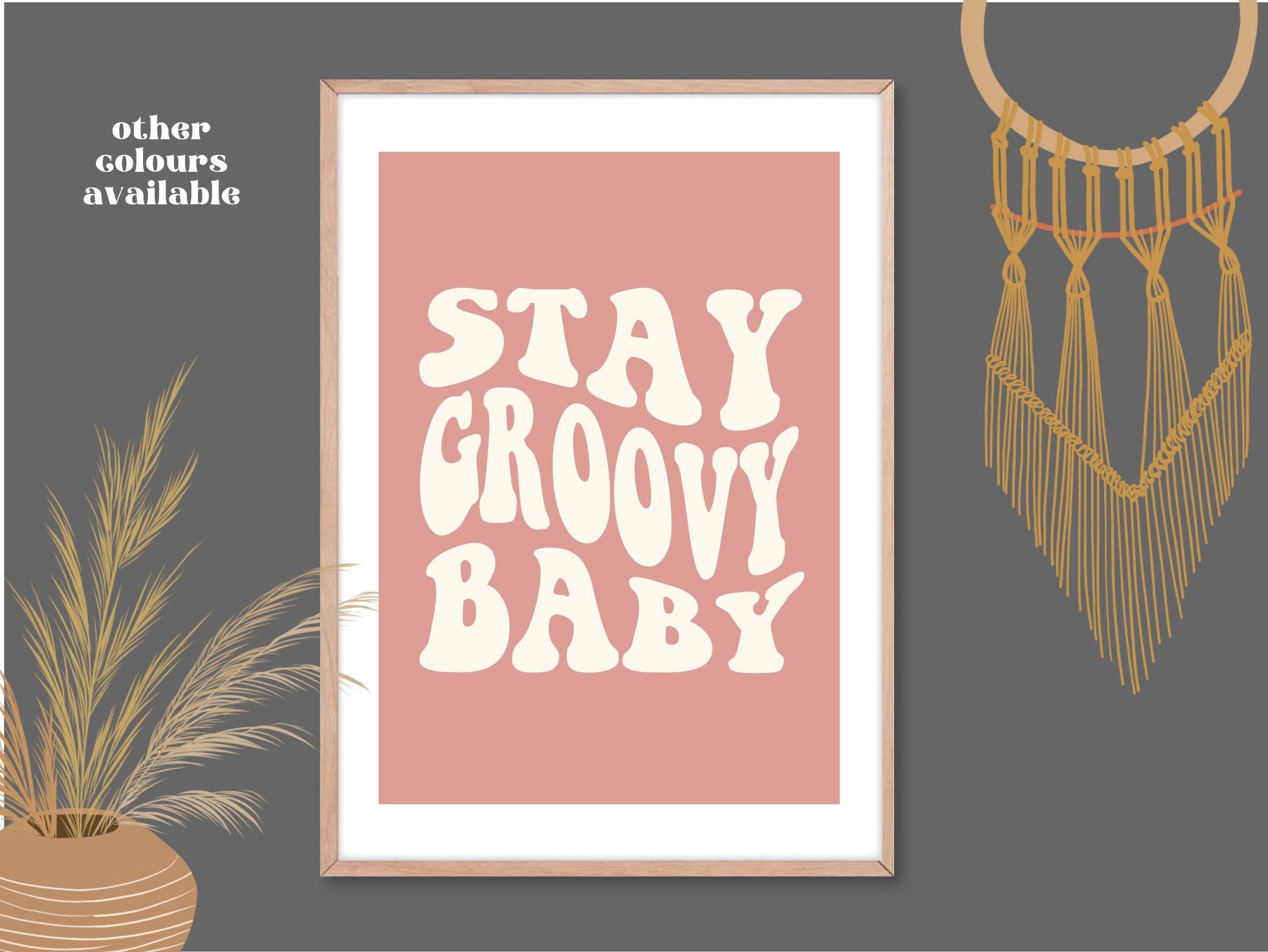 Stay Groovy Baby Print 70's Slogan Print Groovy 70's | Etsy