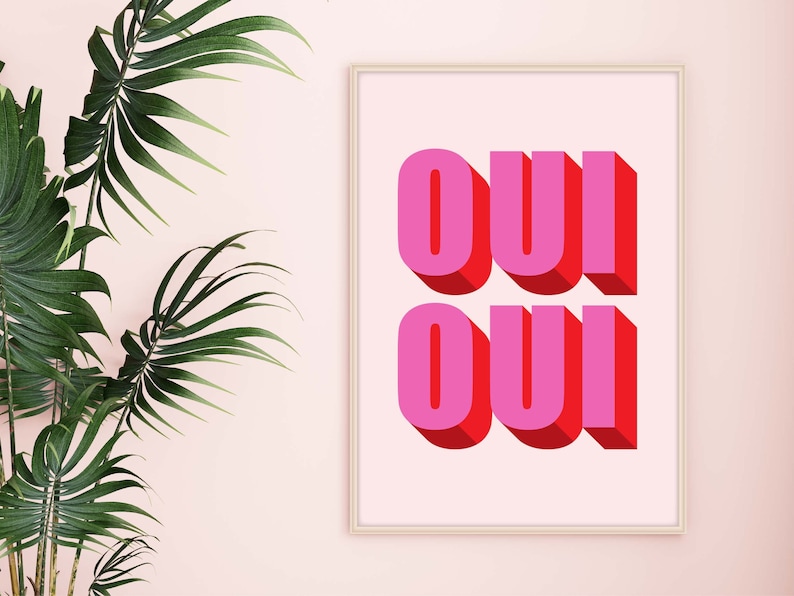 Oui Oui Print, Oui Oui Poster, Oui Oui Slogan Print, Bathroom Print Oui ...