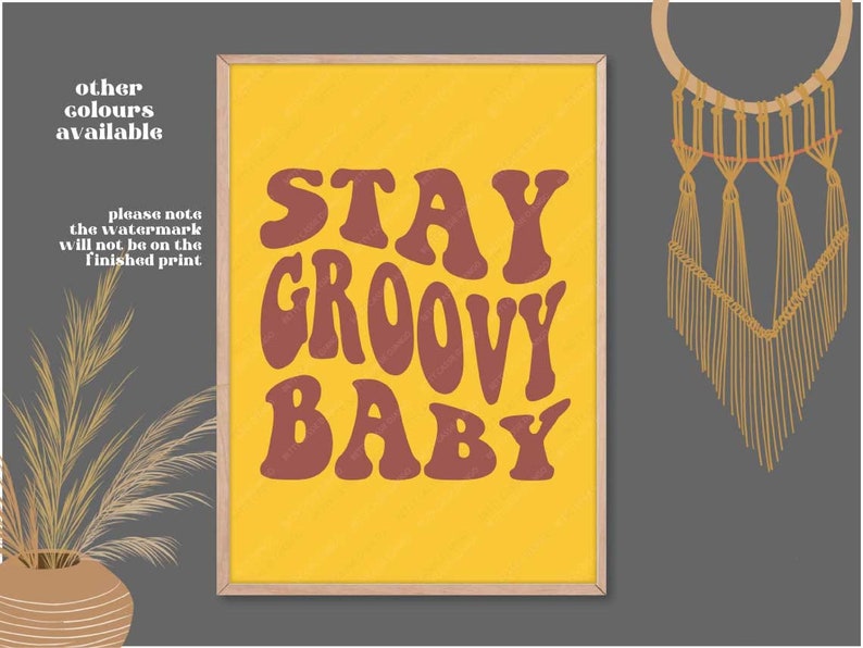 Stay Groovy Baby Print 70's Slogan Print Groovy 70's - Etsy