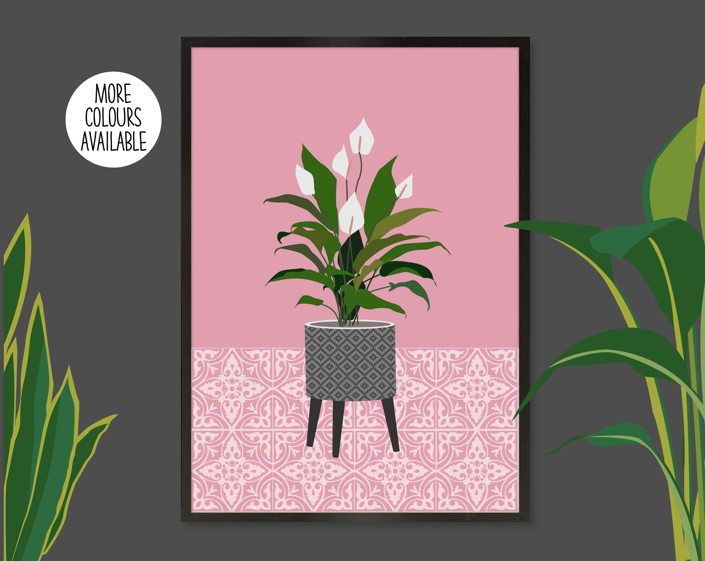 Peace Lily Print Peace Lily Poster Plant Print Plant - Etsy UK