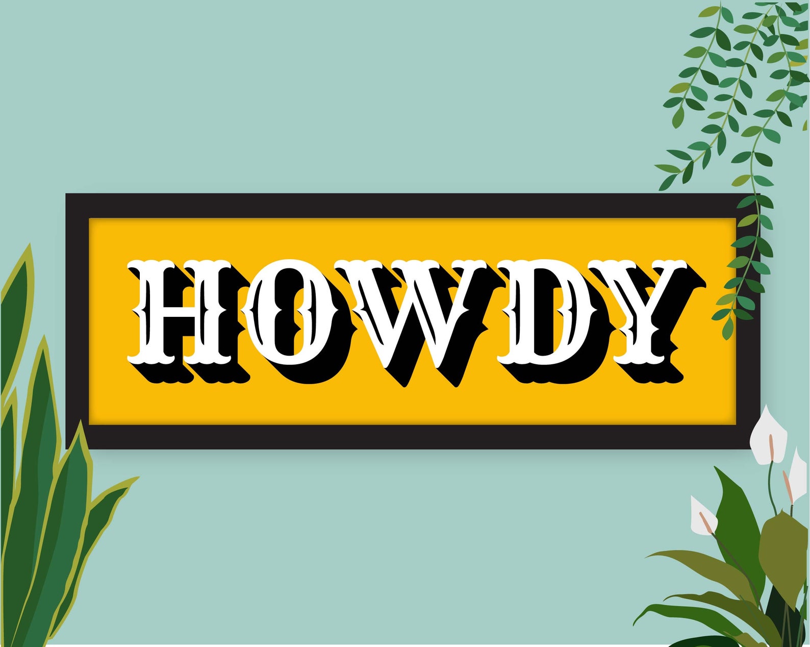 Howdy Print Panoramic Howdy Print Fun Wall Art Western - Etsy UK