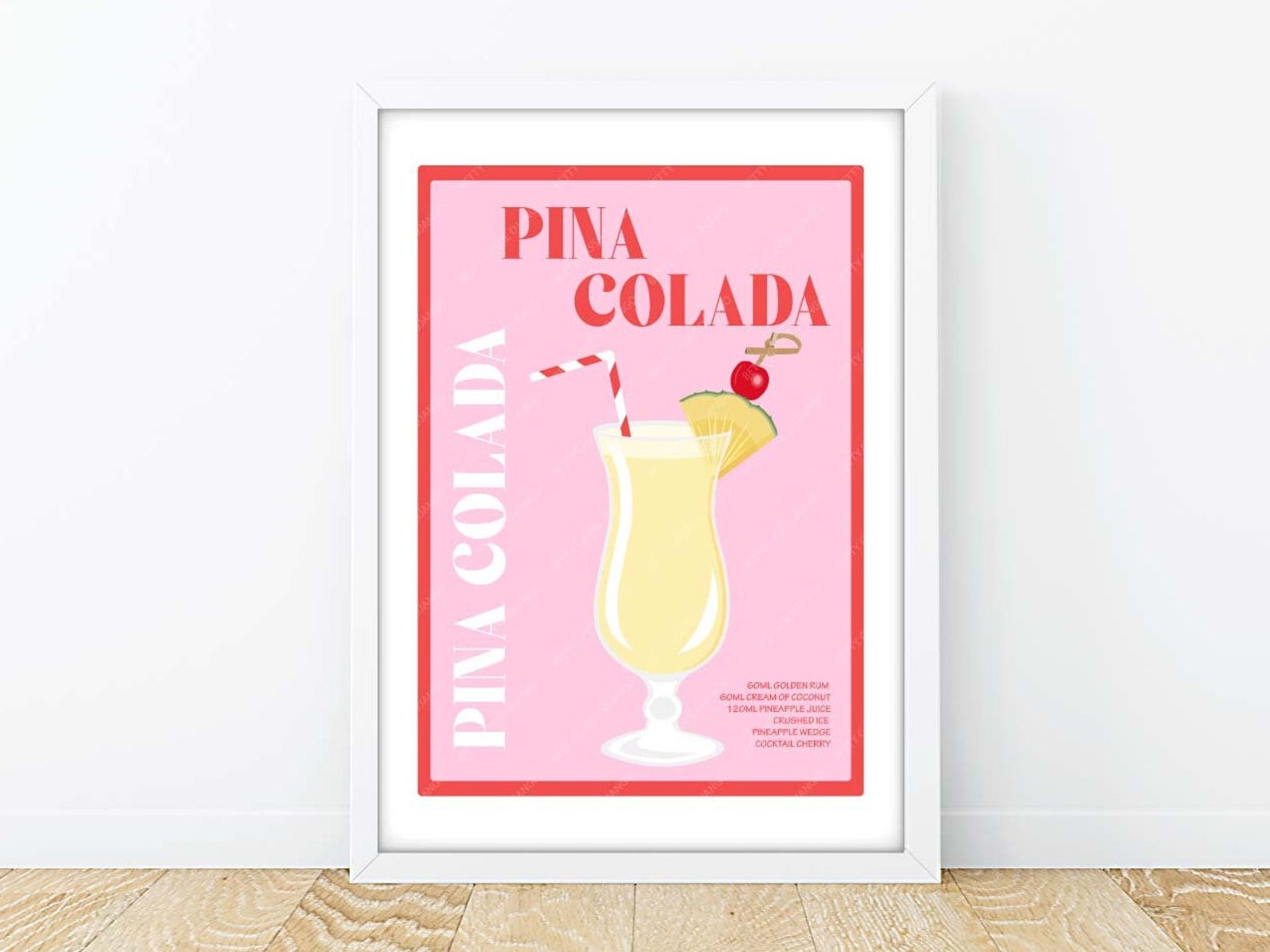 Pina Colada Print Pina Colada Cocktail Pina Colada Poster - Etsy