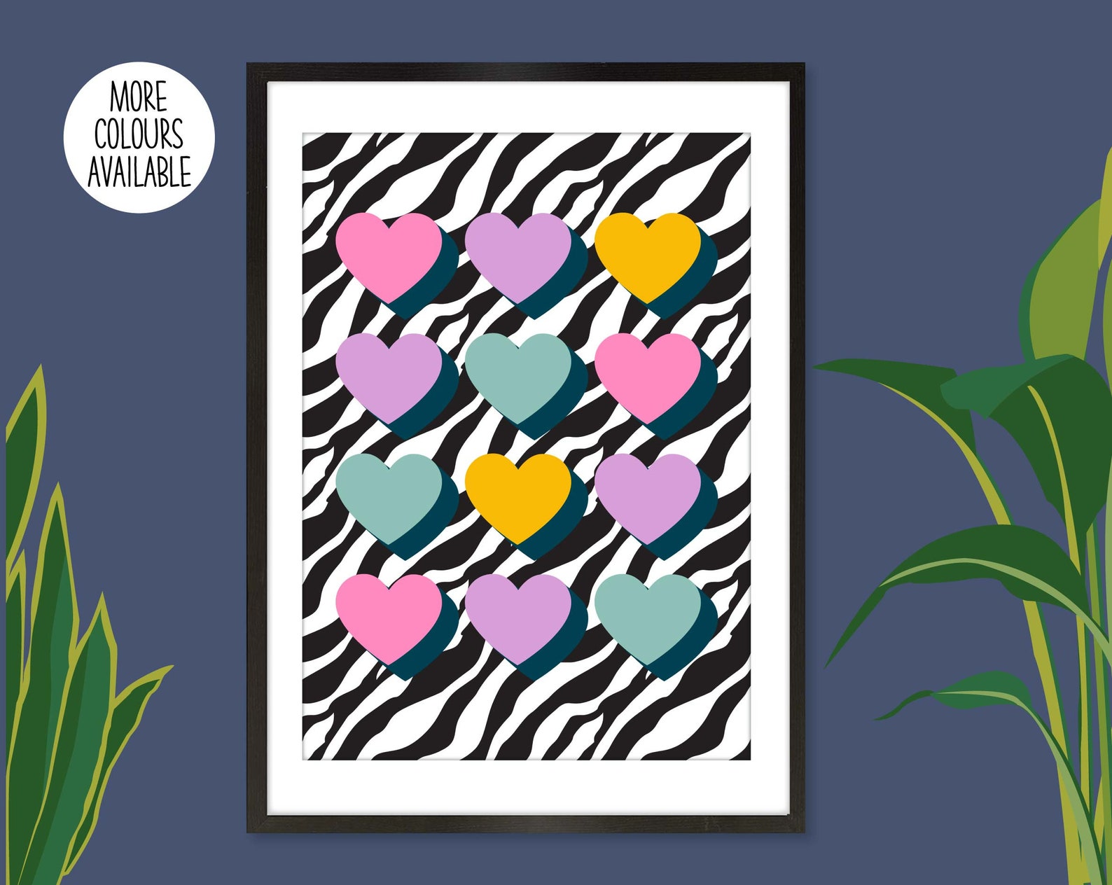 Love Hearts Print Multi Colour Hearts Poster Pretty Hearts - Etsy UK