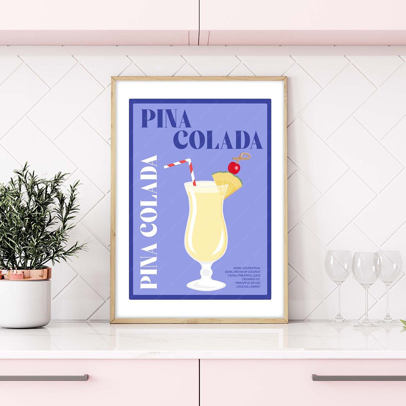 Pina Colada Print Pina Colada Cocktail Pina Colada Poster - Etsy