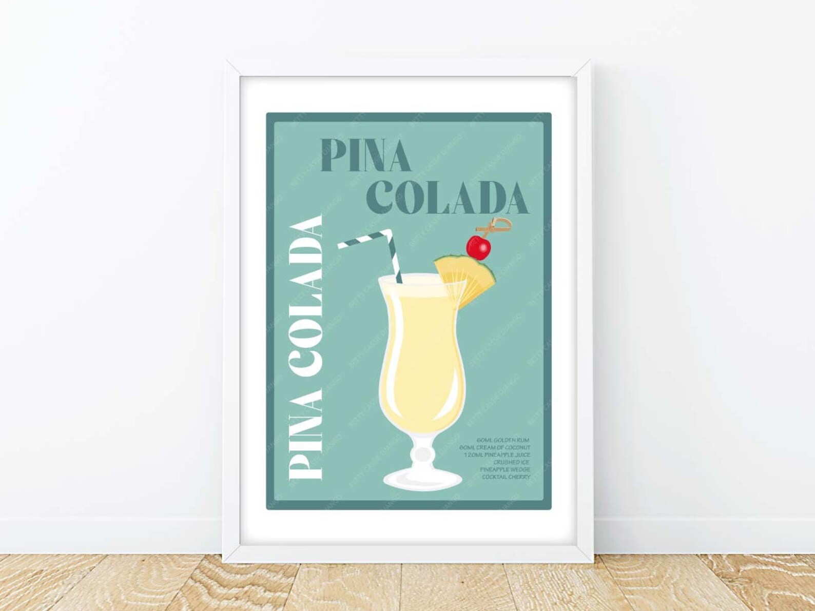 Pina Colada Print Pina Colada Cocktail Pina Colada Poster - Etsy