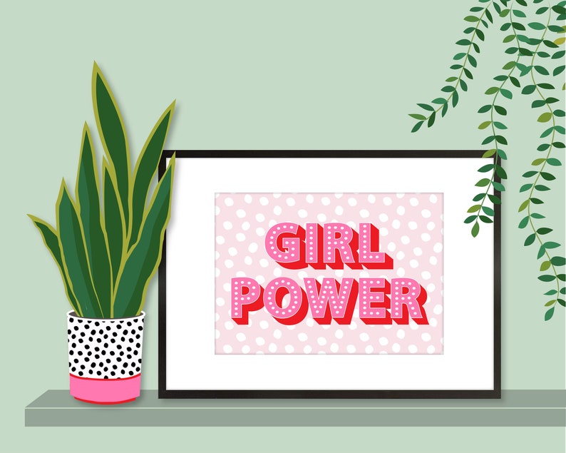 Girl Power Print Girl Power Wall Art Female Empowerment | Etsy