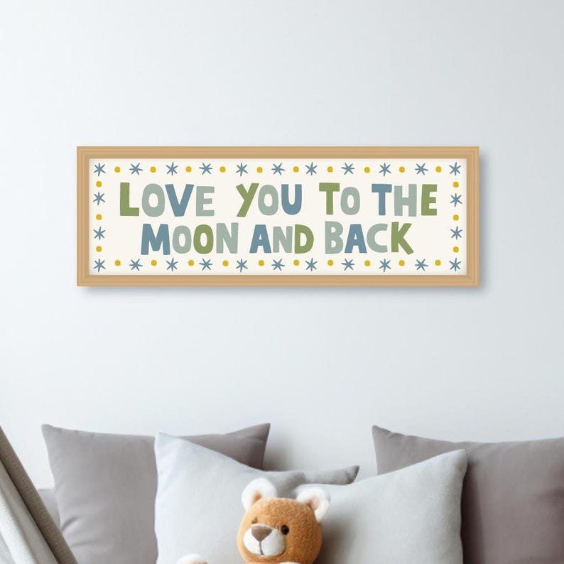 Framed Love You to the Moon and Back Horizontal Print, Love You to the ...