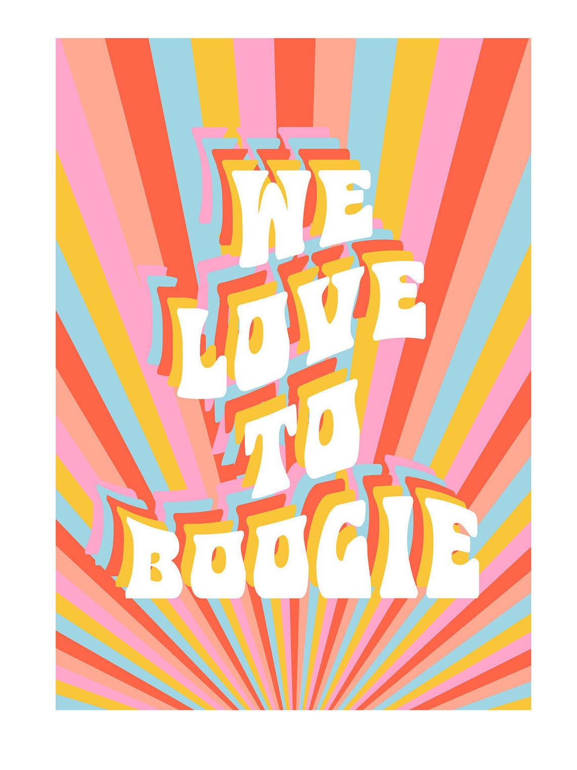 We Love to Boogie Print We Love to Boogie Wall Art 70s Disco | Etsy