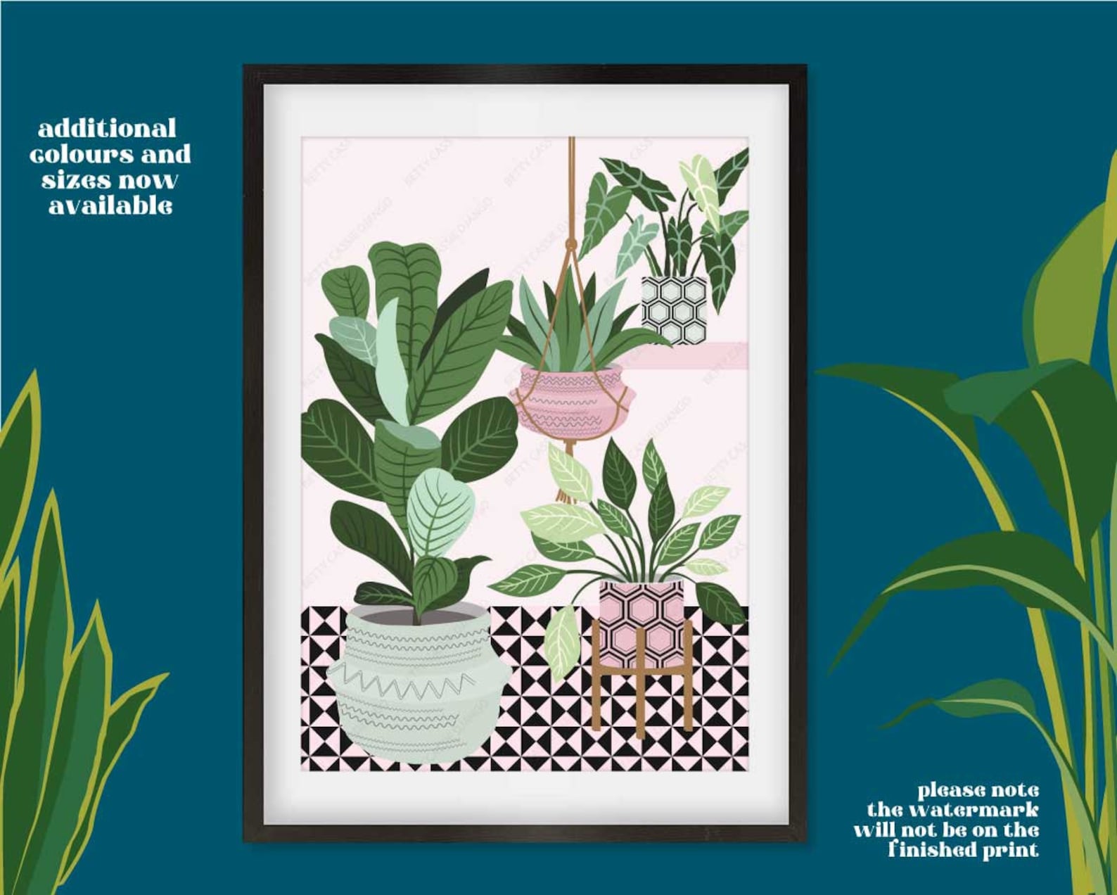 Tropical House Plants Print, Tropical House Plants Wall Art, Indoor ...