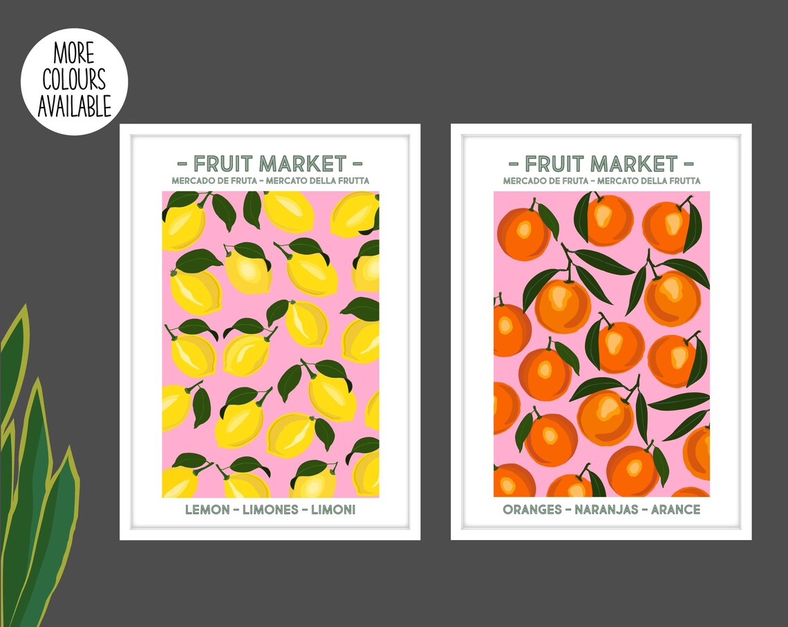 Citrus Fruit Prints Set Kitchen Prints Set Fruit Prints | Etsy
