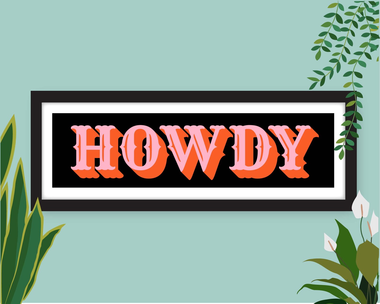 Howdy Print Panoramic Howdy Print Fun Wall Art Western - Etsy UK