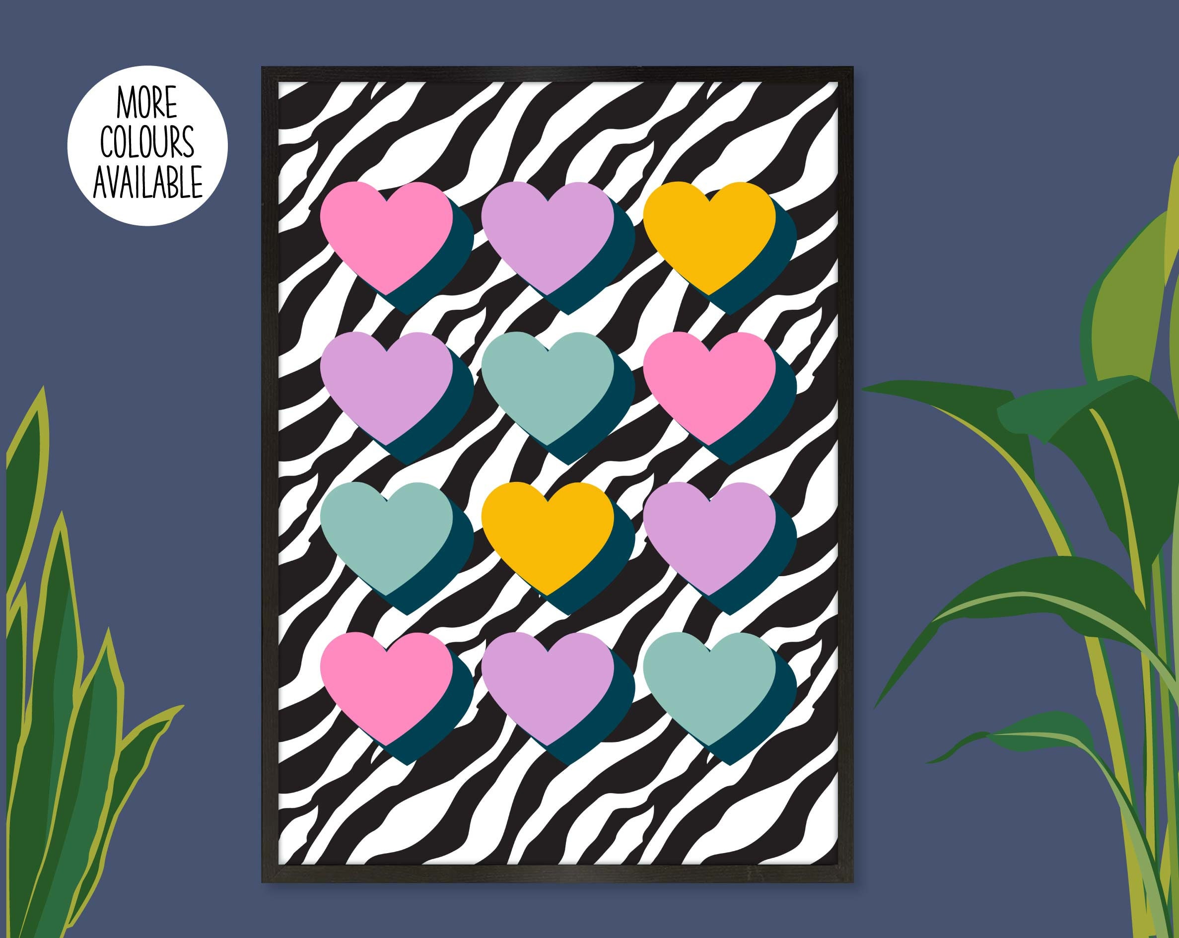 Love Hearts Print Multi Colour Hearts Poster Pretty Hearts - Etsy UK