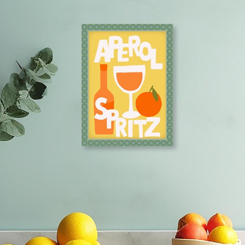Bobble Frame Aperol Spritz Print, Aperol Spritz Print in Frame, 6" X 8 ...