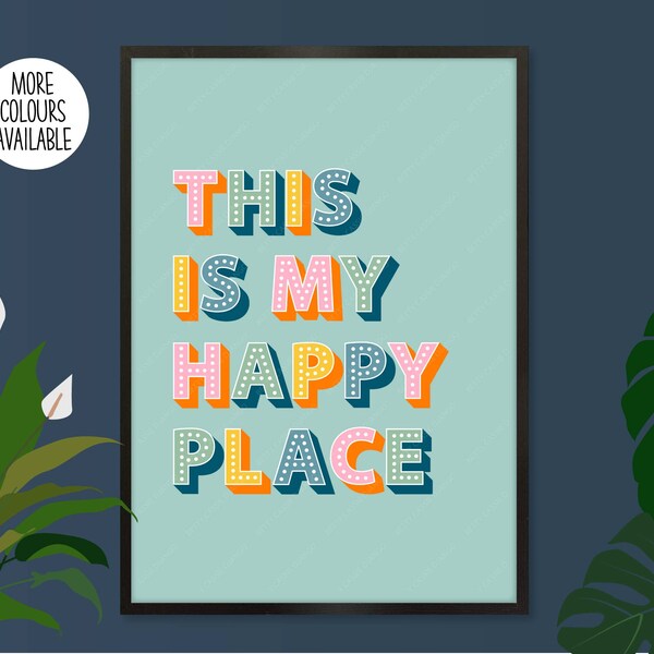 Happy Place Poster - Etsy