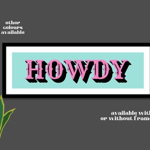 Howdy Print Panoramic Howdy Print Fun Wall Art Western | Etsy