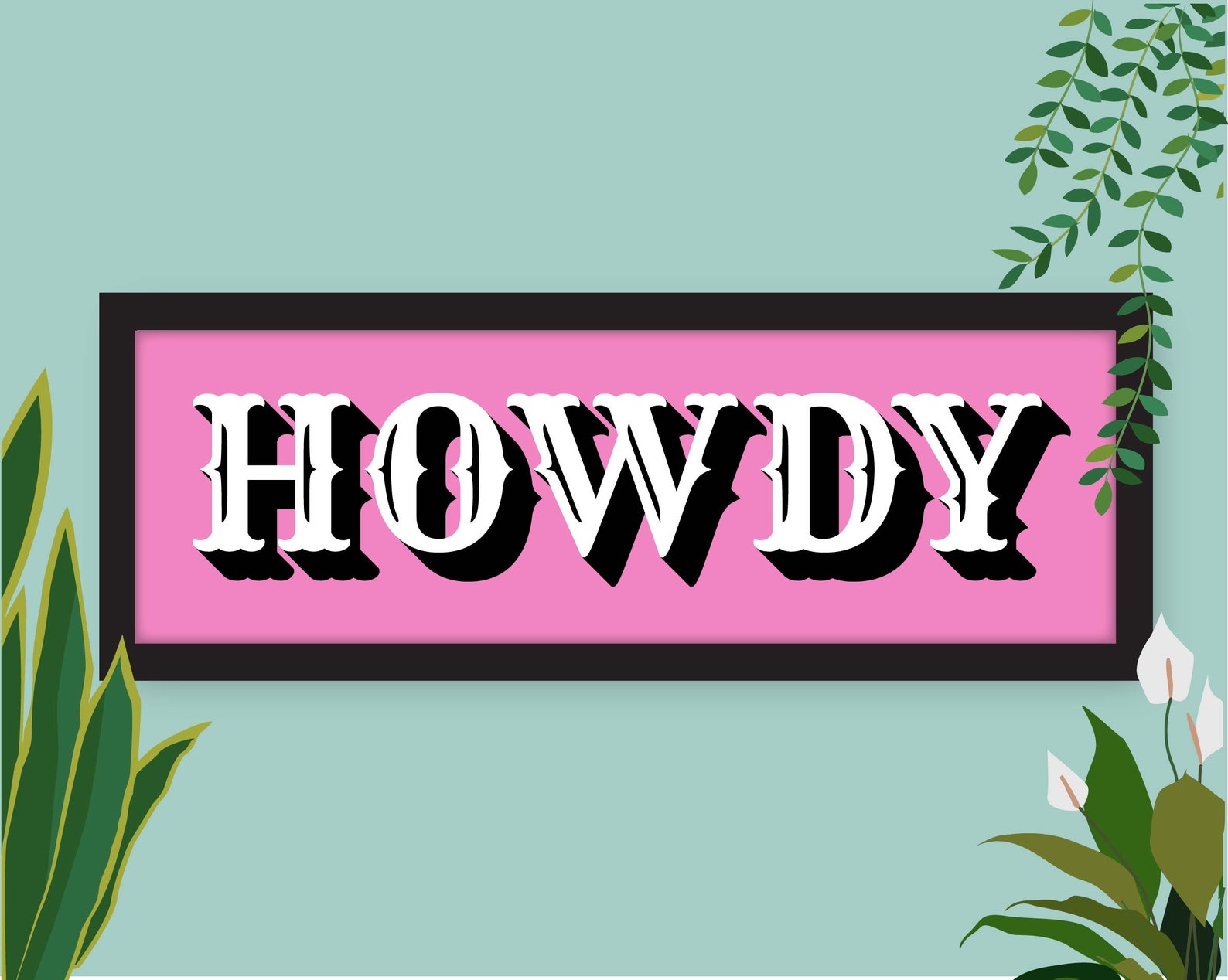 Howdy Print Panoramic Howdy Print Fun Wall Art Western - Etsy UK