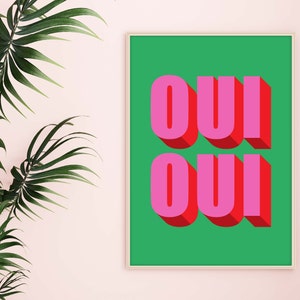 Oui Oui Print, Oui Oui Poster, Oui Oui Slogan Print, Bathroom Print Oui ...