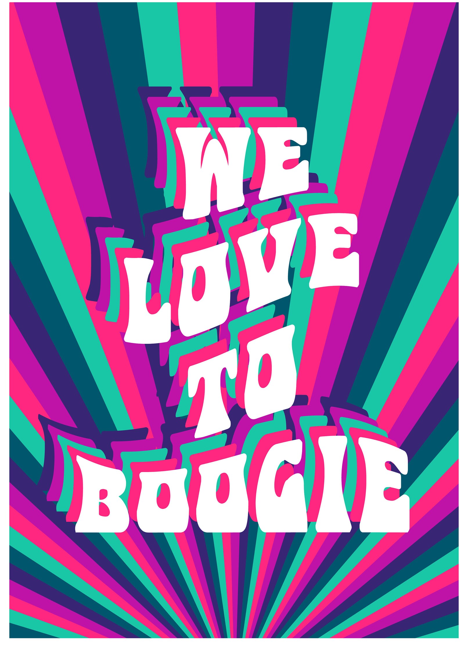 We Love to Boogie Print We Love to Boogie Wall Art 70s Disco | Etsy
