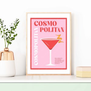 Cosmopolitan Cocktail Print, Cosmopolitan Print, Cosmoplitan Poster ...