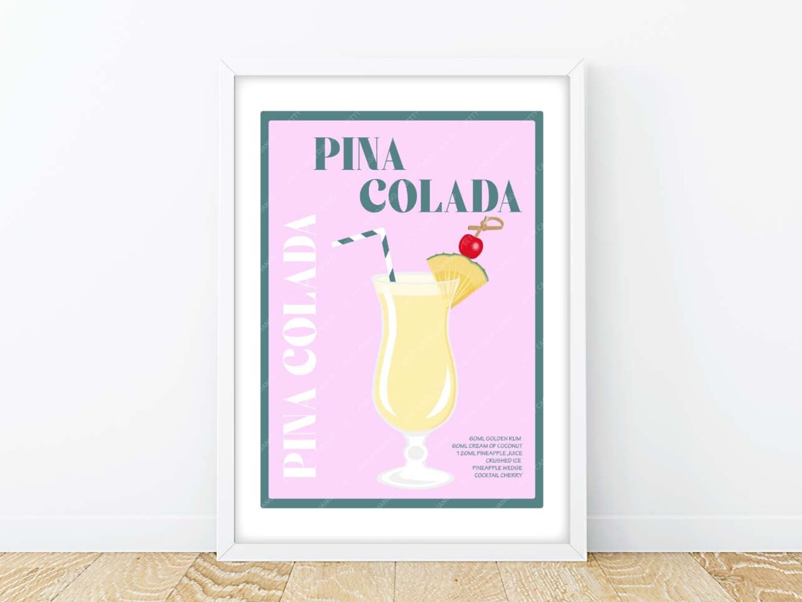 Pina Colada Print Pina Colada Cocktail Pina Colada Poster - Etsy