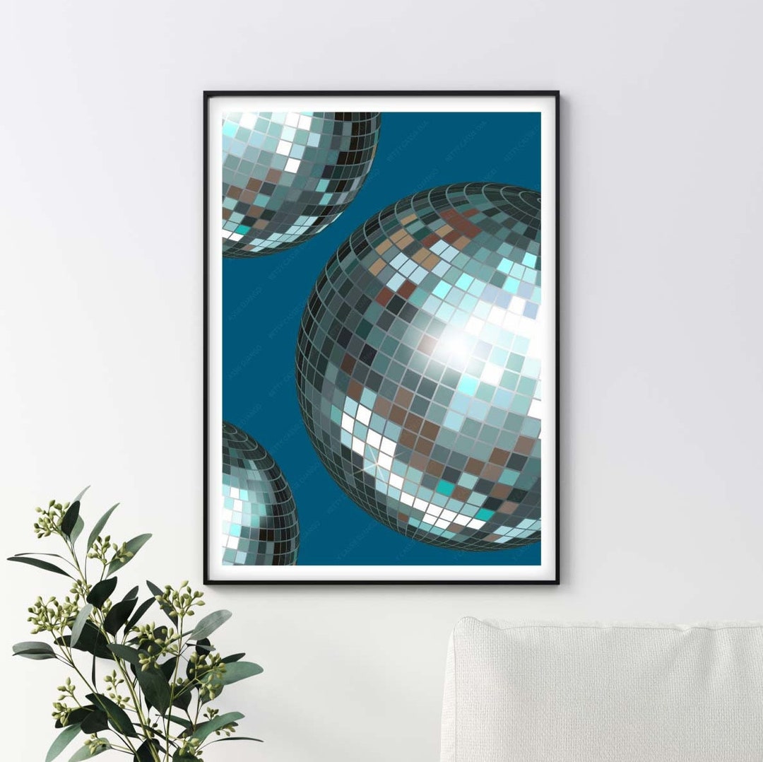 Gliltterball Wall Art, Glitterball Poster, Glitterball Print, Glitter ...