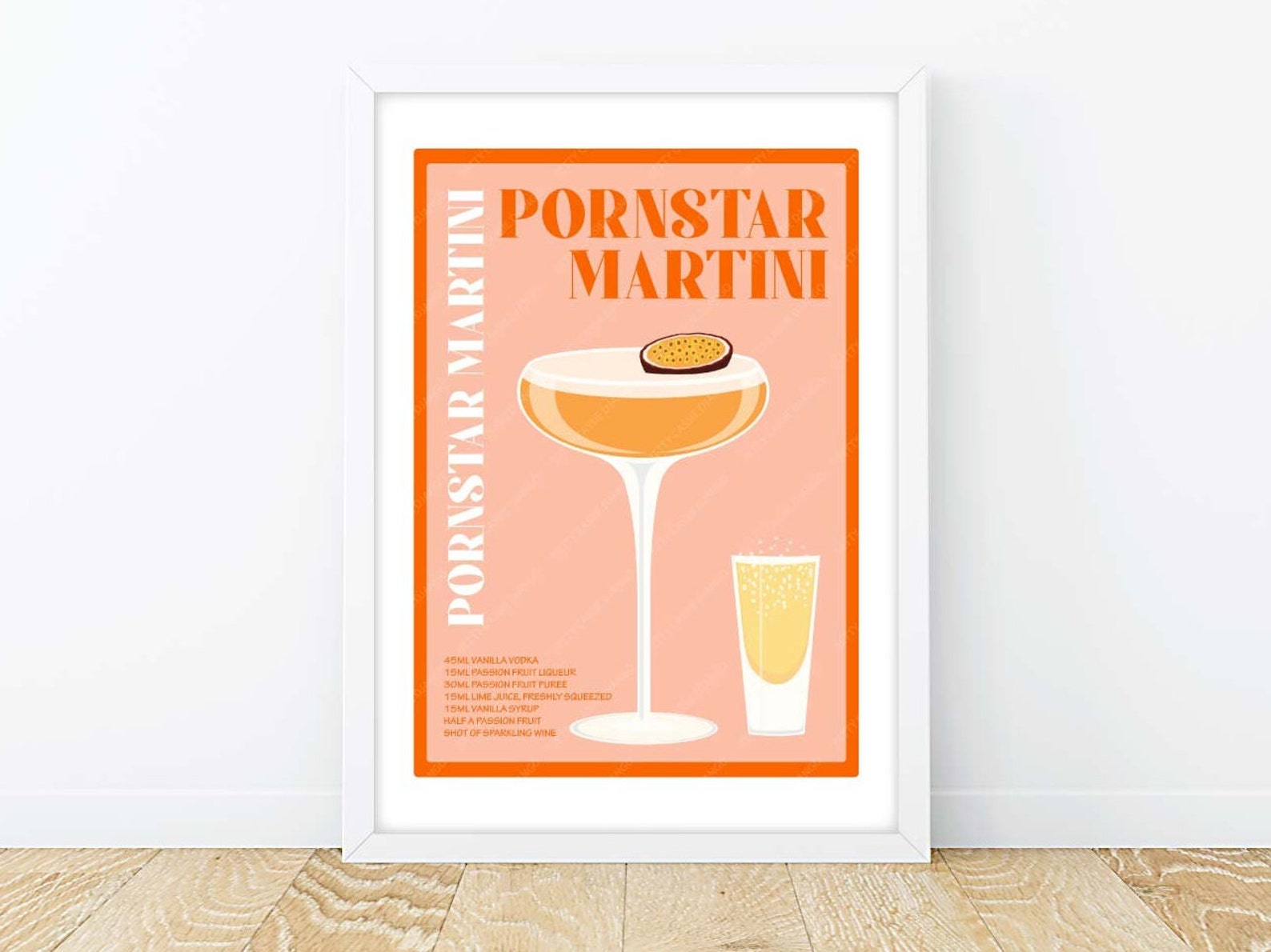 Cocktail Poster Set Cocktail Prints Cocktail Print Set Pink - Etsy UK