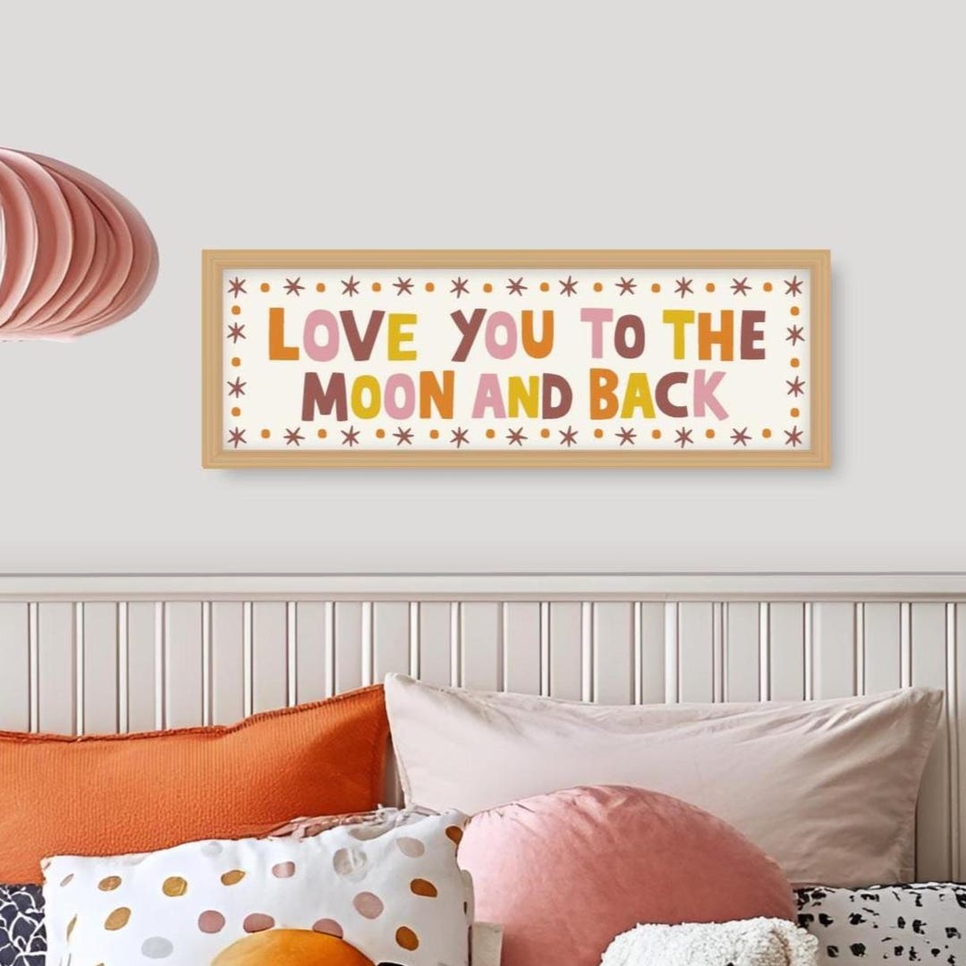 Framed Love You to the Moon and Back Horizontal Print, Love You to the ...