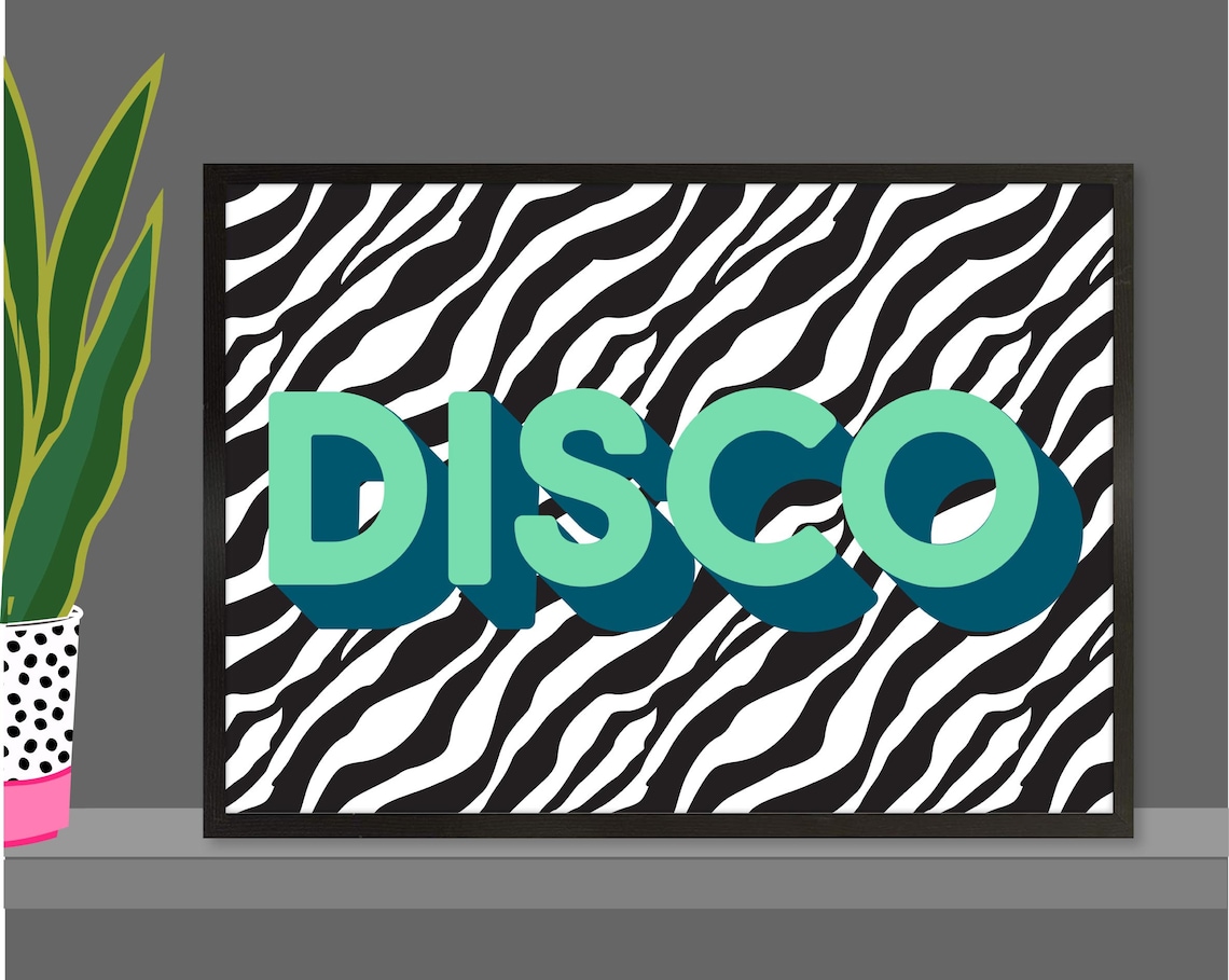 Disco Print, Disco Wall Art, Disco Sign, Disco Poster, 70's Disco Print ...