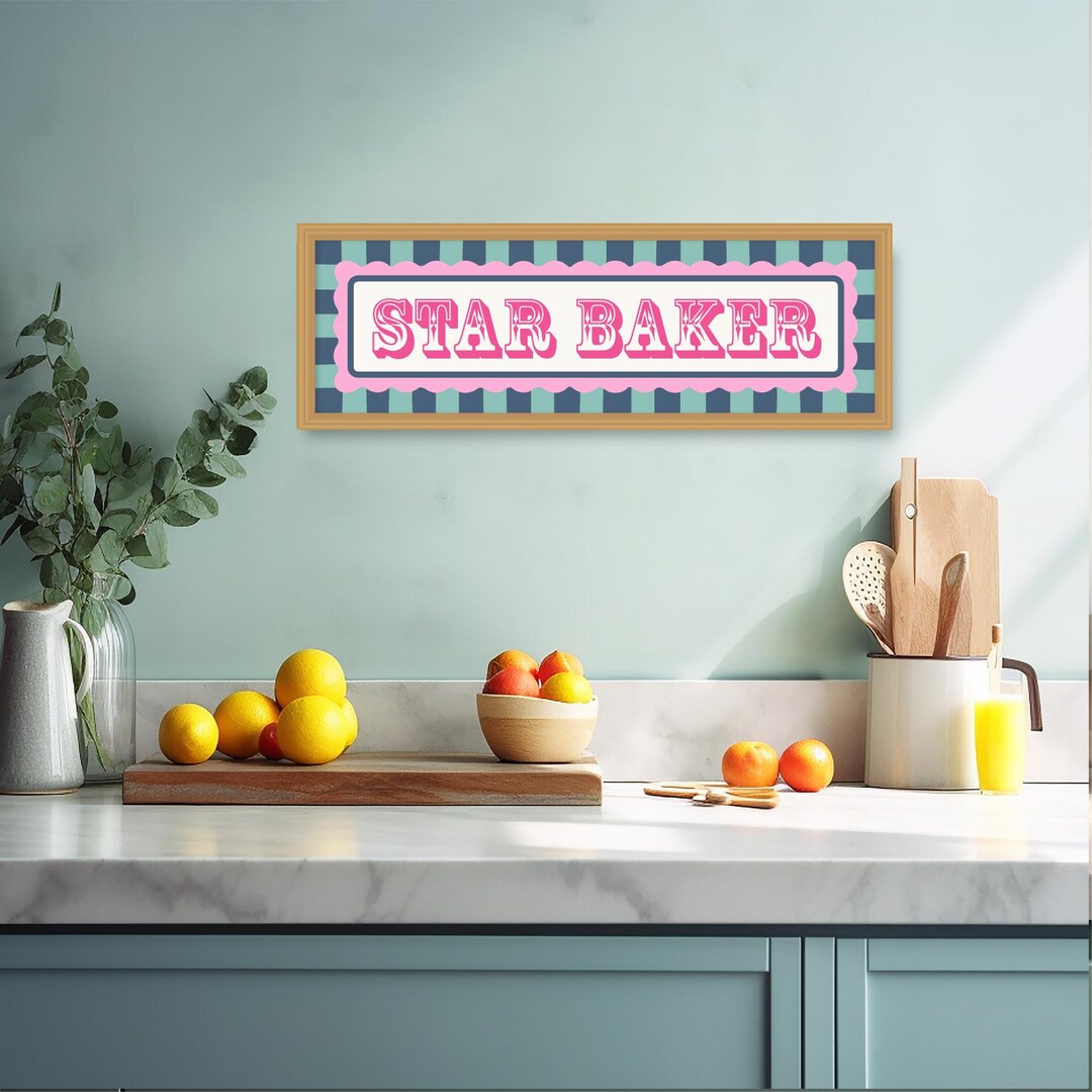 Star Baker Print, Star Baker Framed Kitchen Print, Kitchen Prints Star ...