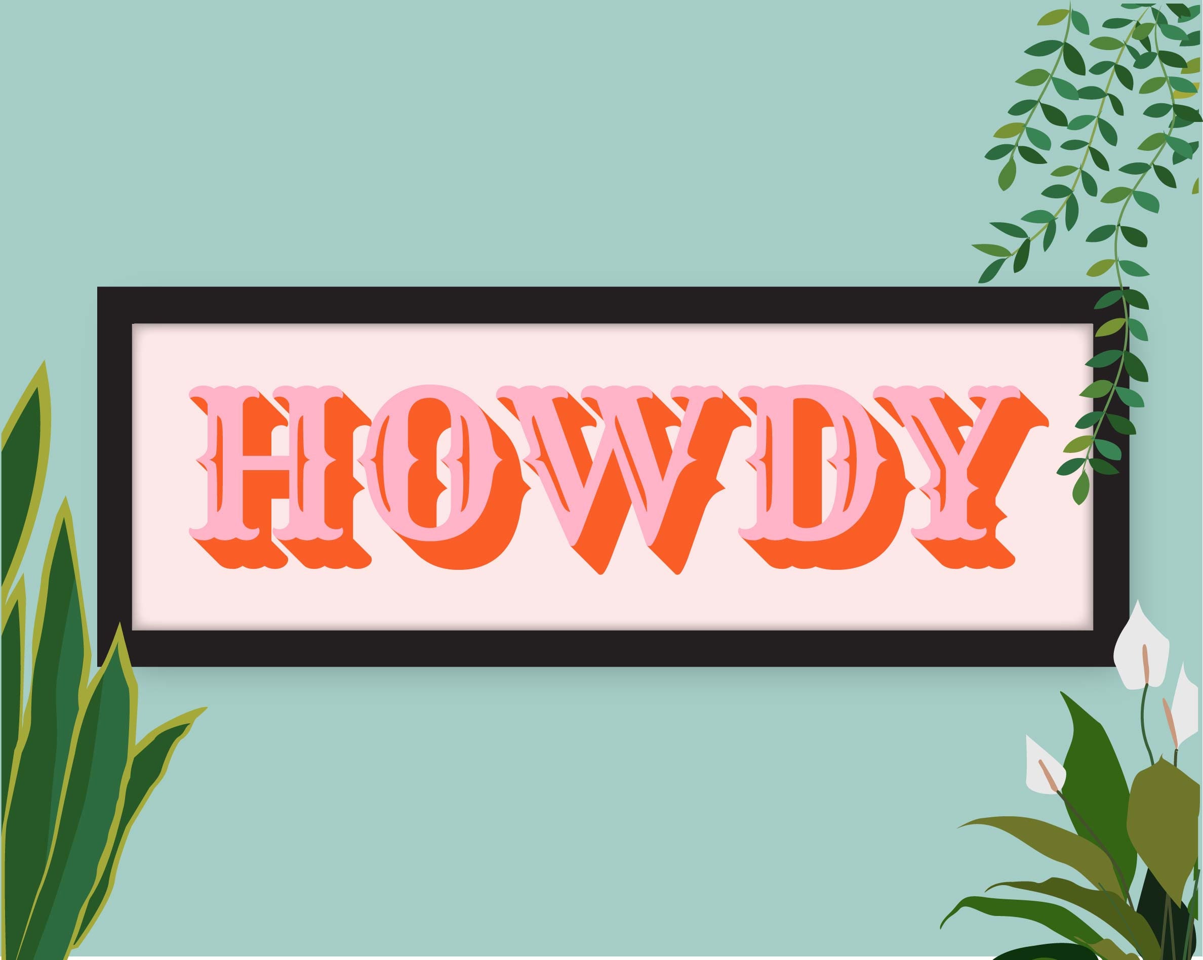 Howdy Print Panoramic Howdy Print Fun Wall Art Western - Etsy UK