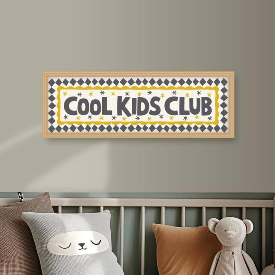 Cool Kids Club Print, Framed Cool Kids Club Print, Bedroom Prints for ...