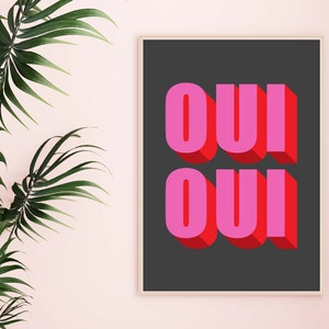 Oui Oui Print, Oui Oui Poster, Oui Oui Slogan Print, Bathroom Print Oui ...