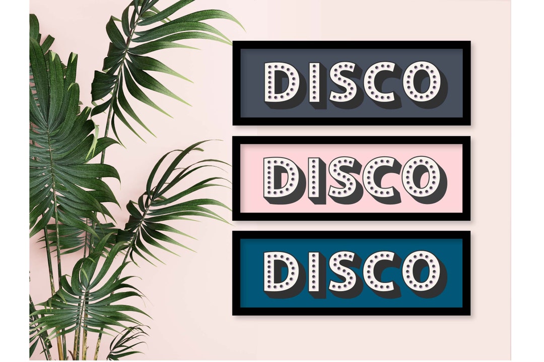 Framed Disco Print, Disco Sign Framed Print, Disco Print, Disco Framed ...