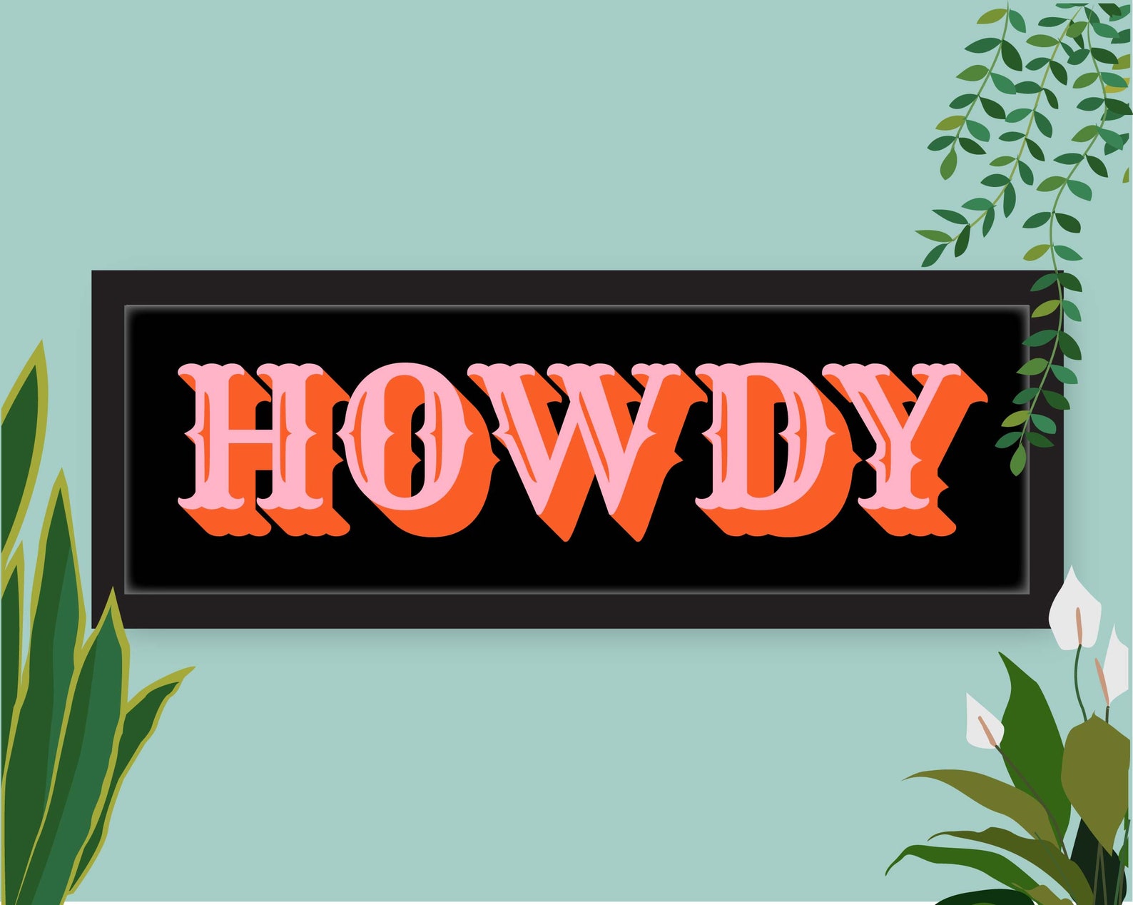 Howdy Print Panoramic Howdy Print Fun Wall Art Western - Etsy UK